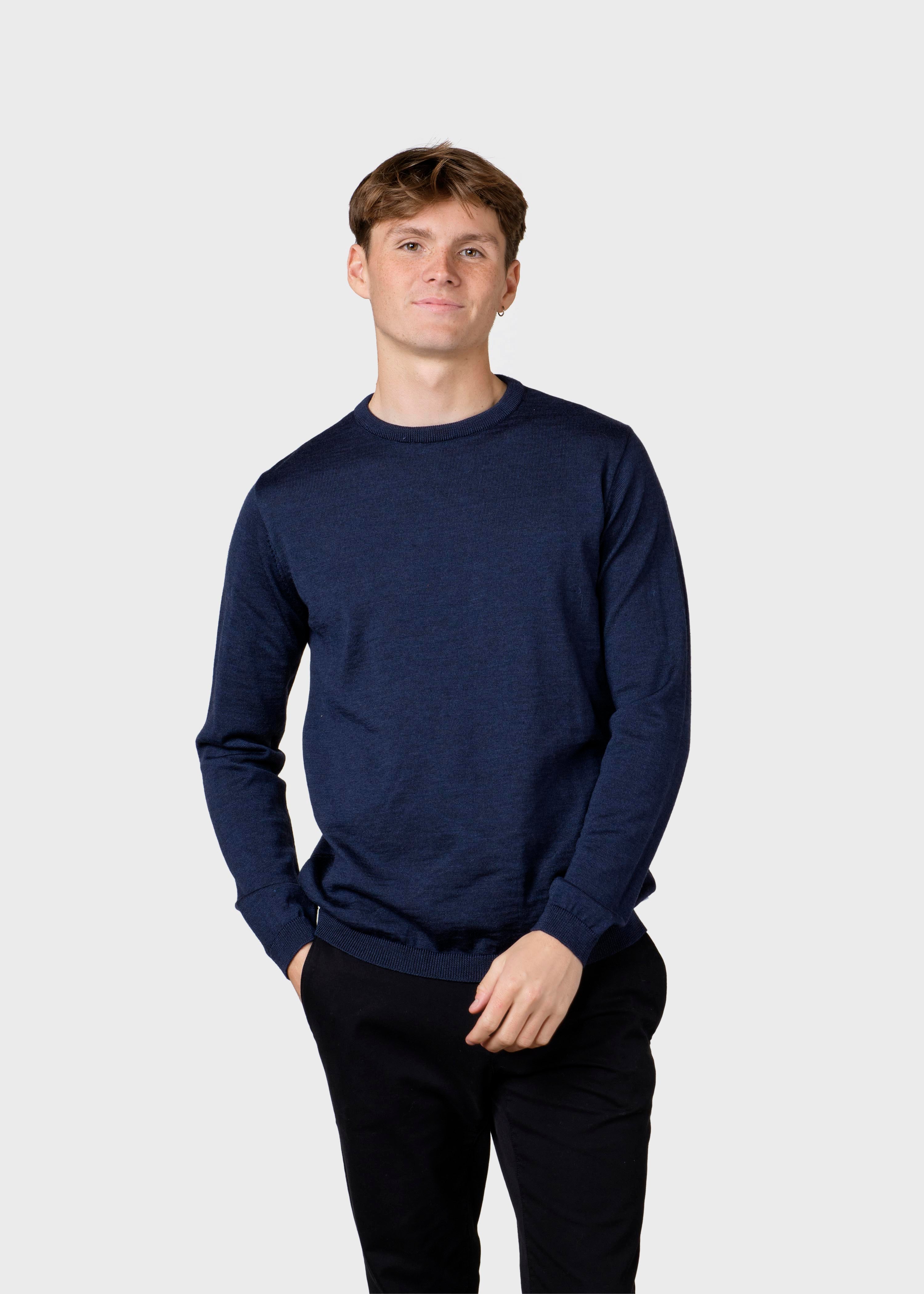 Men's Basic Merino Knit deep blue – green guerillas